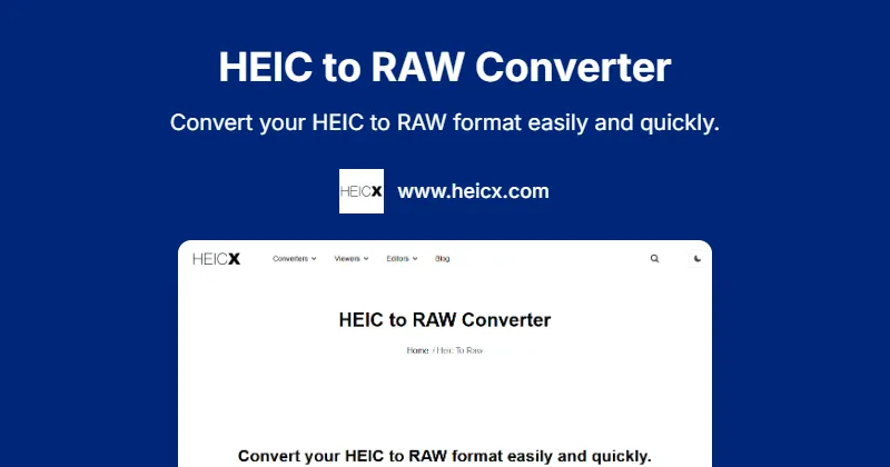 Convertidor gratuito de HEIC a RAW en línea